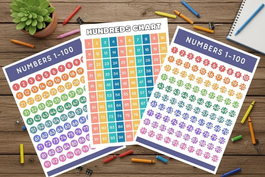 Free 1-100 Number Posters | Printable Counting Charts for Learning